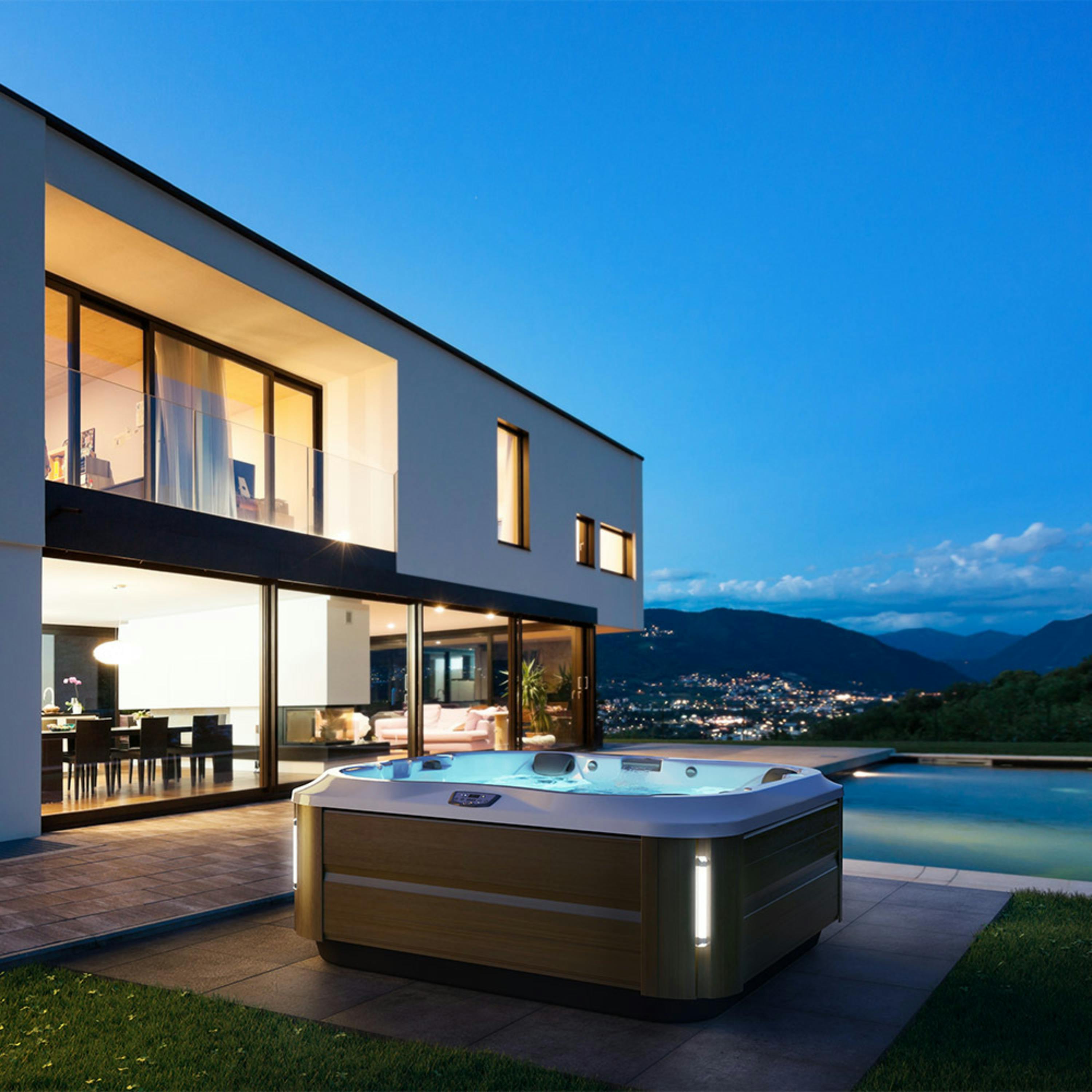 J-335™ Comfort with Compact Lounge Seat Designer Hot Tub with Open ...